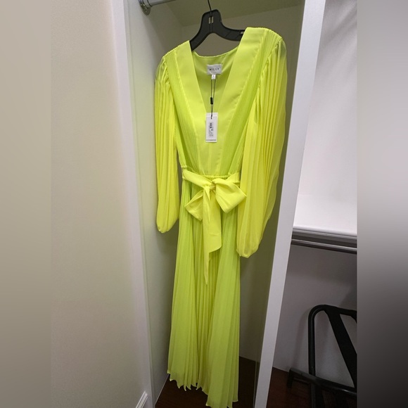 Milly | Dresses | Milly Bright Yellow Pleated Dress | Poshmark
